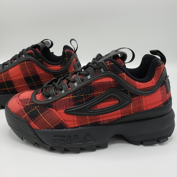 Fila | Shoes | Fila Disruptor Ii Plaid Red Black | Poshmark